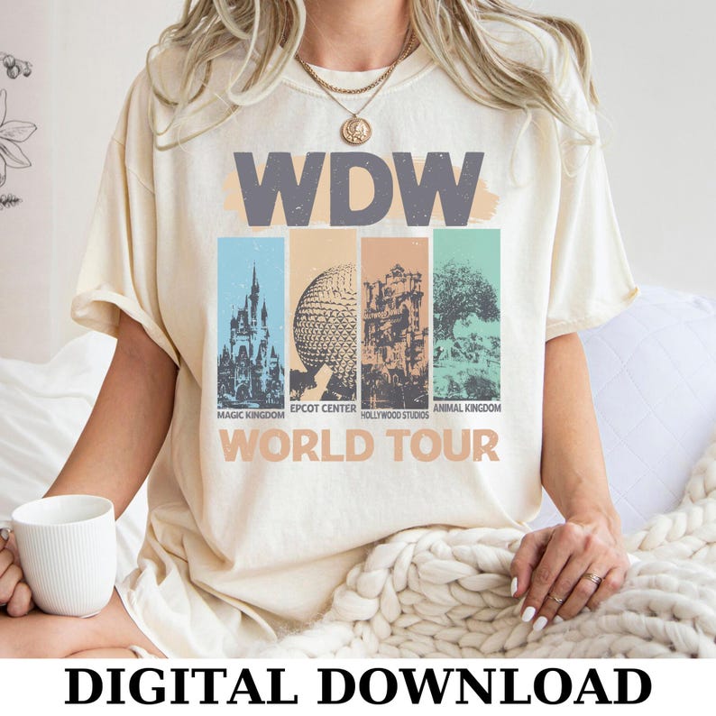 Retro WDW World Tour Png, Disney World Png, Disney Vacation , Matching ...