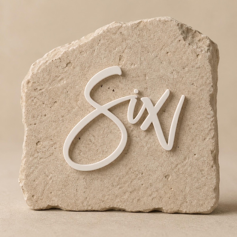 Wedding Table Numbers Set, Acrylic Cursive Numbers for DIY Stone Decor ...