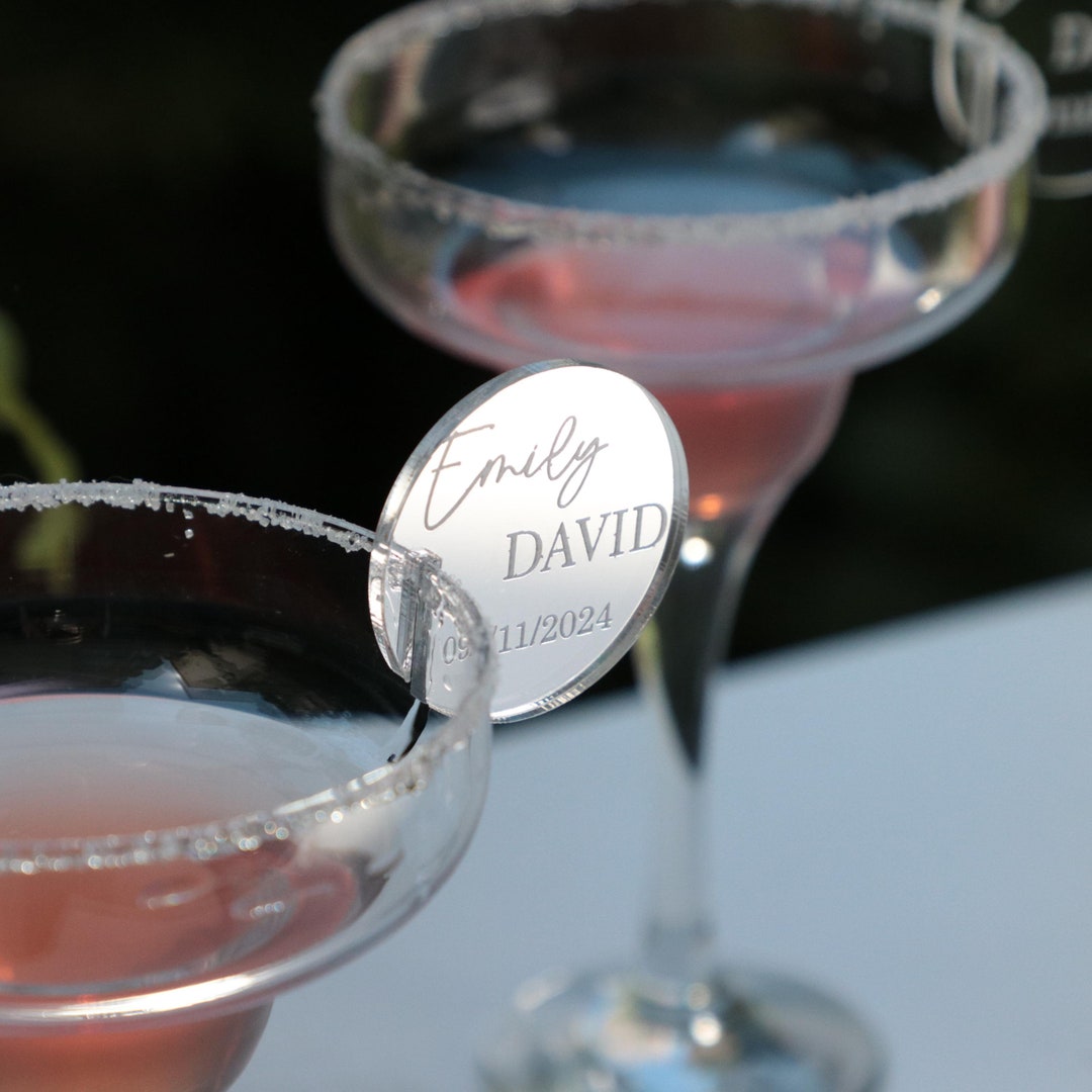 50 Pieces Wedding Drink Tags, Wedding Favors Place Cards, Custom Drink ...