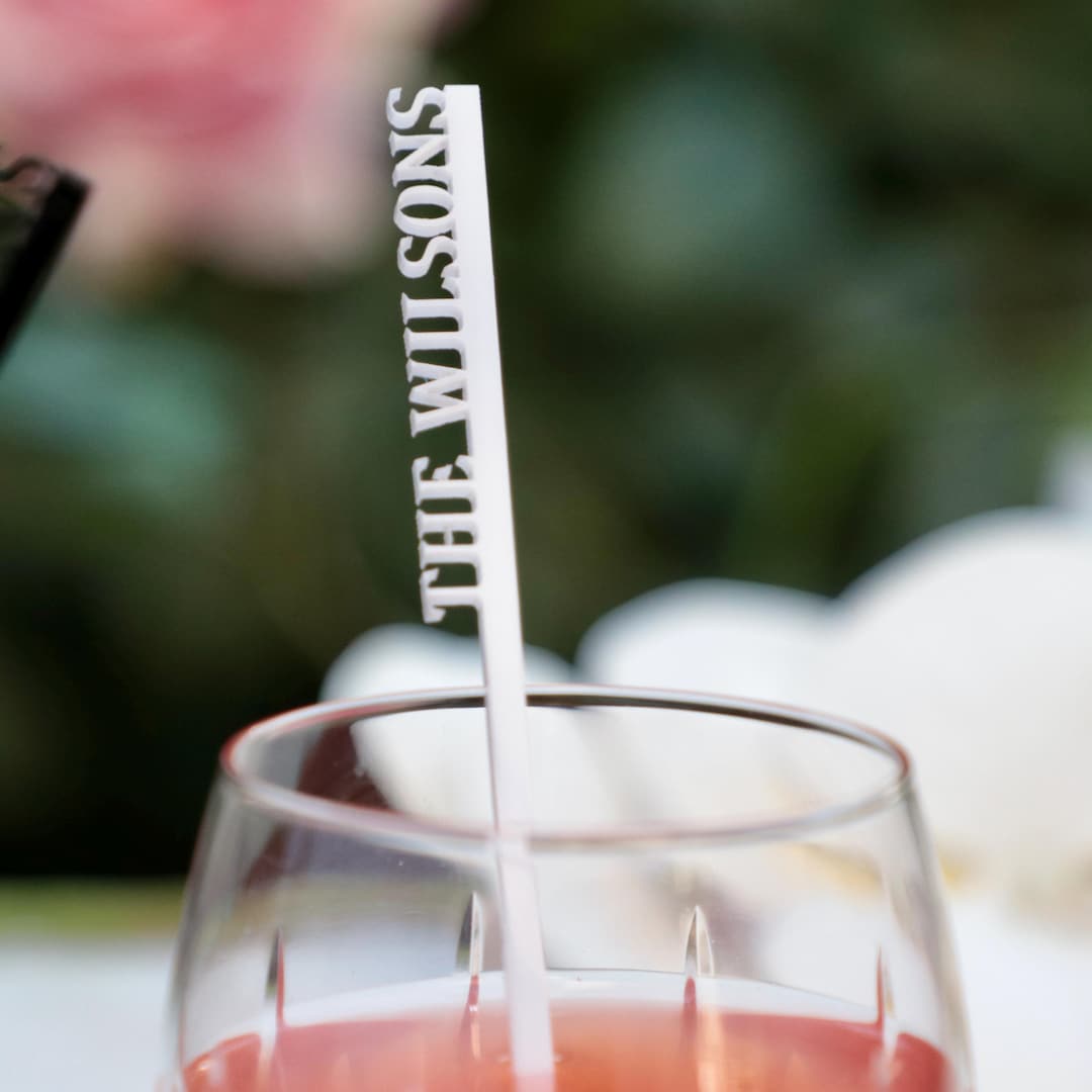 50 Pieces Custom Wedding Drink Stirrers, Personalized Cocktail Sticks ...