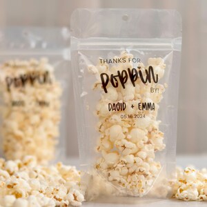 Wedding Treat Bags and Stickers, Thanks for Popping By, Ready to Pop ...