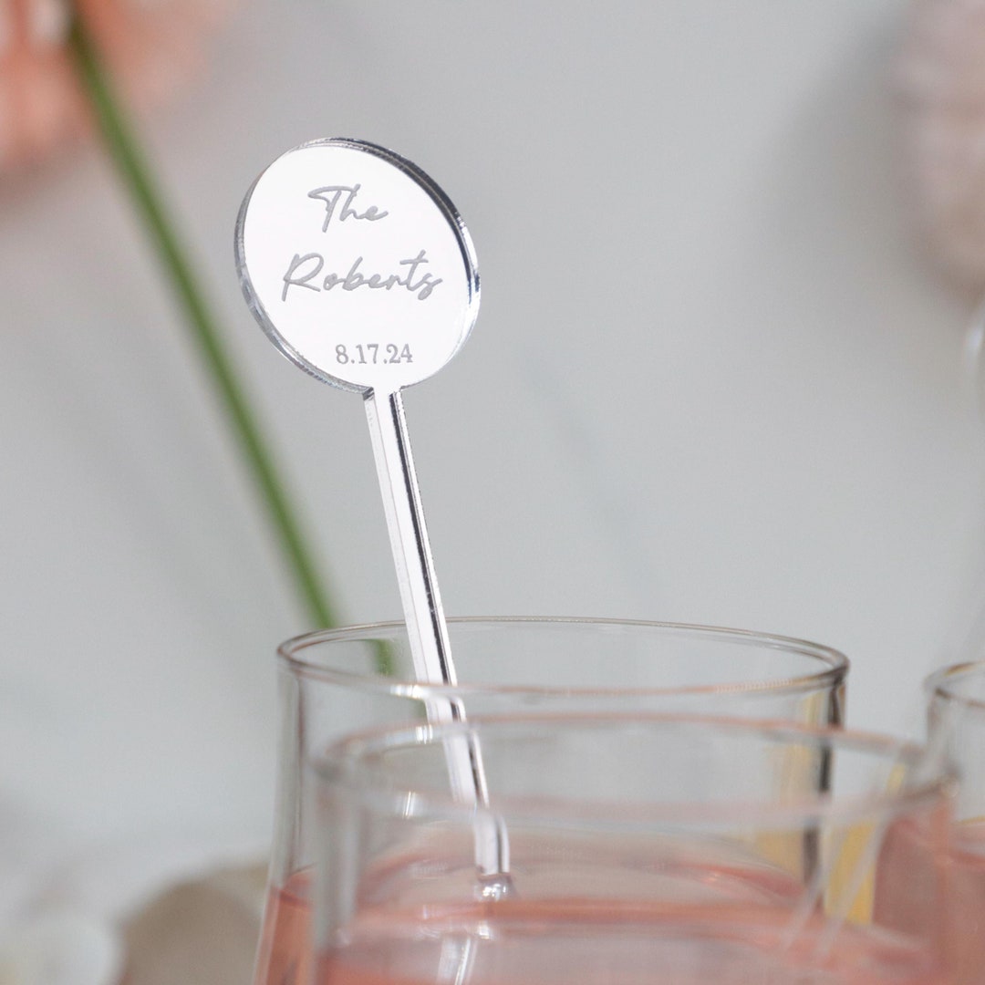 Personalized Wedding Stir Sticks, 50 Pieces Drink Stirrers, Cocktail ...