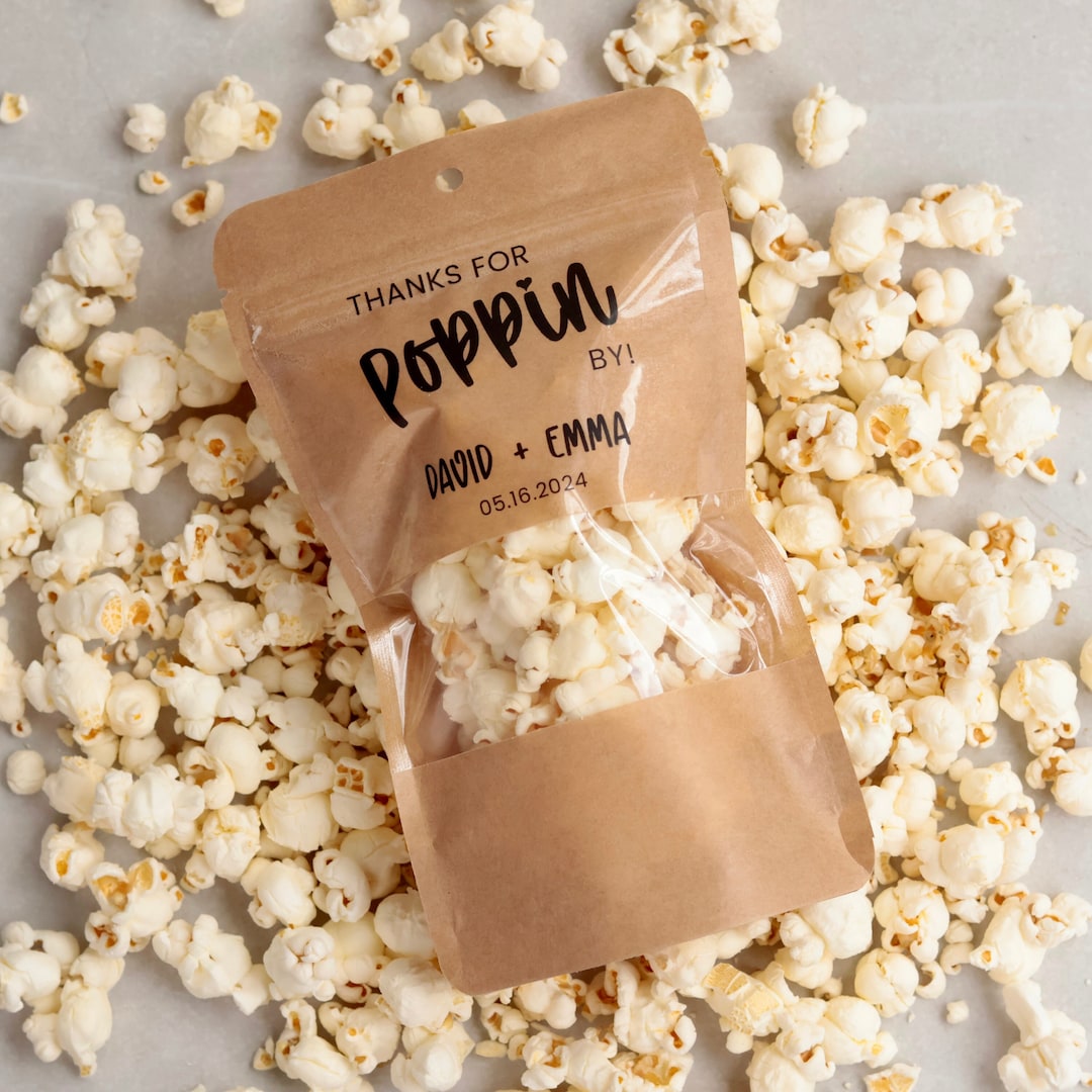 50 Pieces "thanks for Popping By" Favor Bags With Stickers, Custom ...