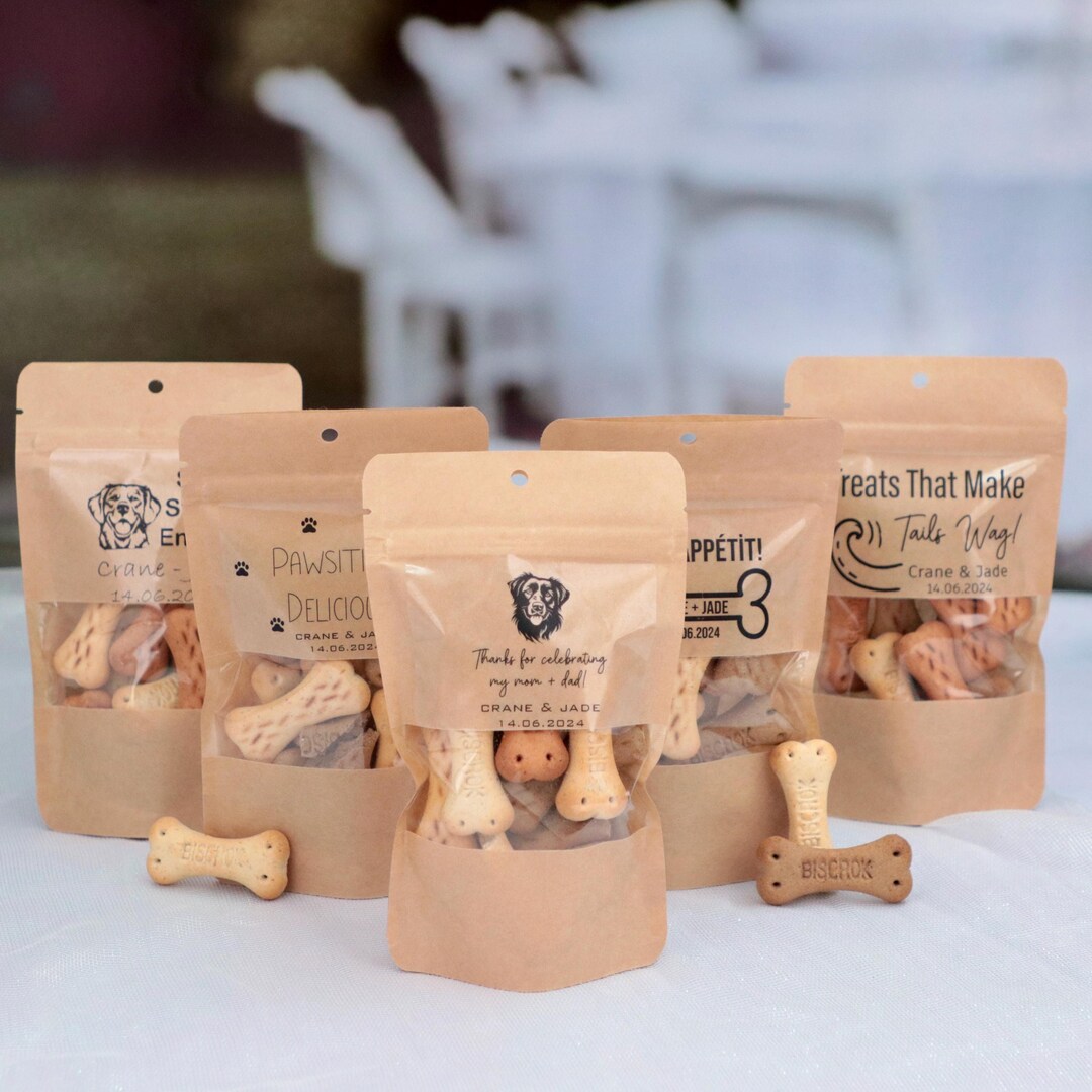 50 Pieces Custom Doggie Treat Bags, Dog Treat Favors, Pet Favors ...