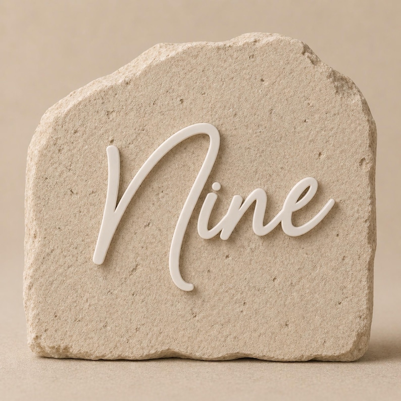 Wedding Table Numbers Set, Acrylic Cursive Numbers for DIY Stone Decor ...
