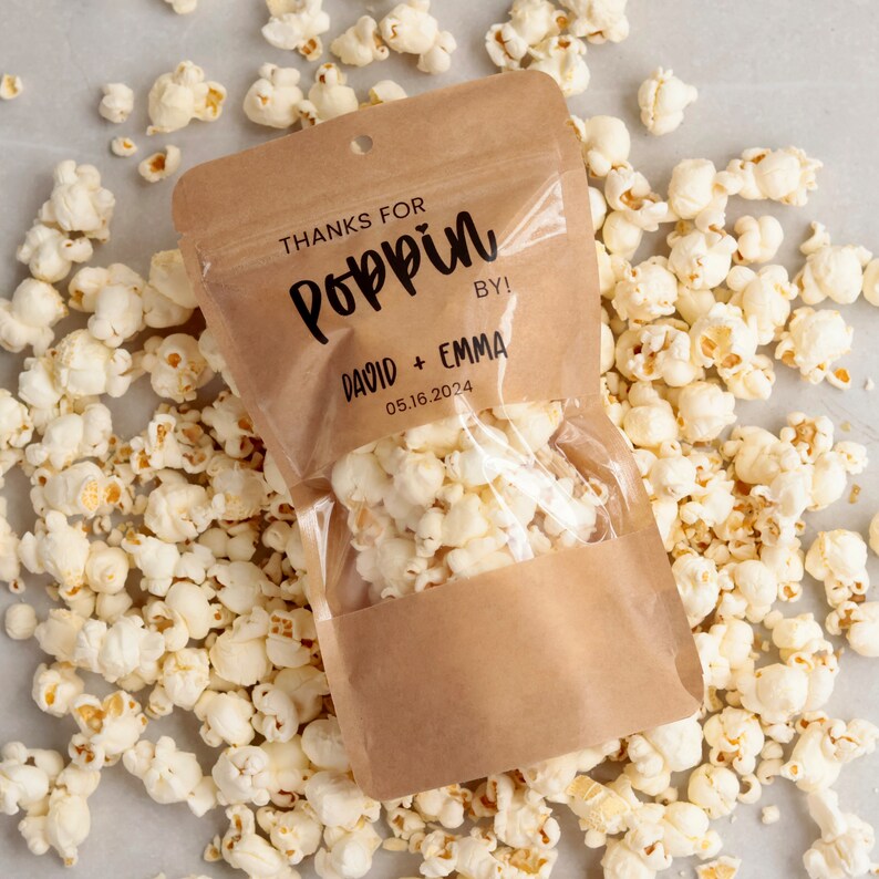 50 Pieces Thanks for Popping by Favor Bags and Stickers, Wedding ...