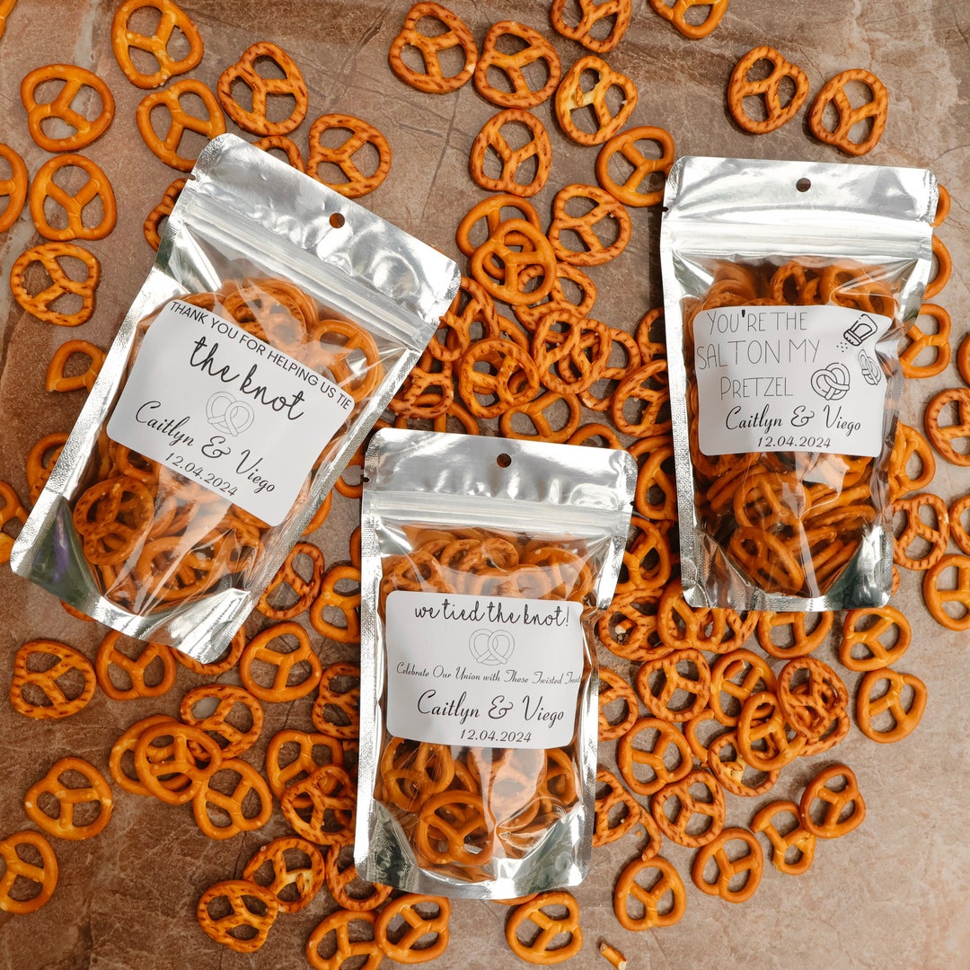 50 Pieces Rehearsal Dinner Pretzel Favor Bags, Wedding Favor Bags, We ...