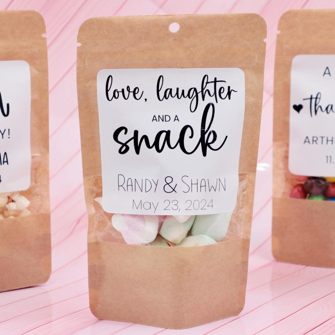 50 Pieces Wedding Treat Bags, Love Laughter and A Snack Favor Bags ...