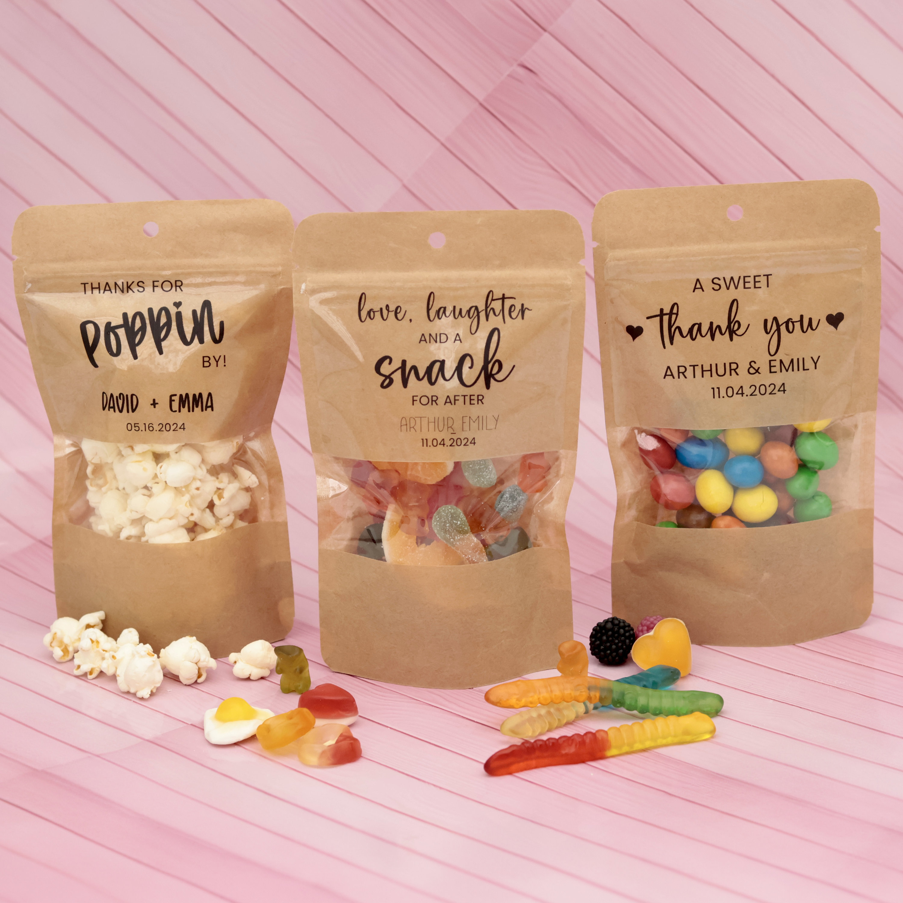 50 Pieces Thanks for Popping by Favor Bags and Stickers, Wedding ...