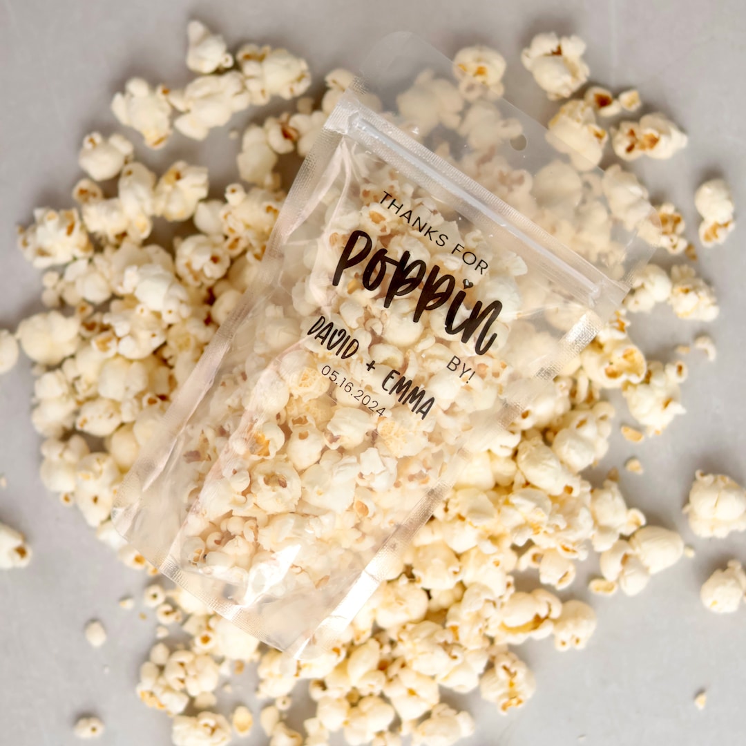 50 Pieces Wedding Favors, Thanks for Popping by Bags and Stickers ...