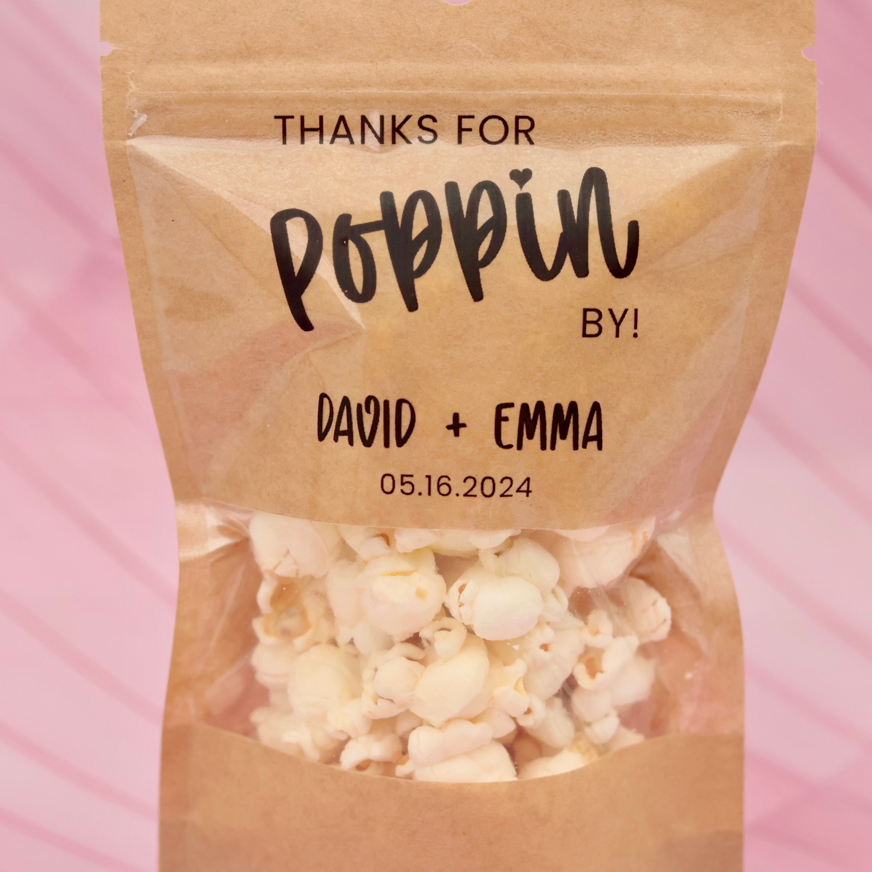 50 Pieces Thanks for Popping by Favor Bags and Stickers, Wedding ...