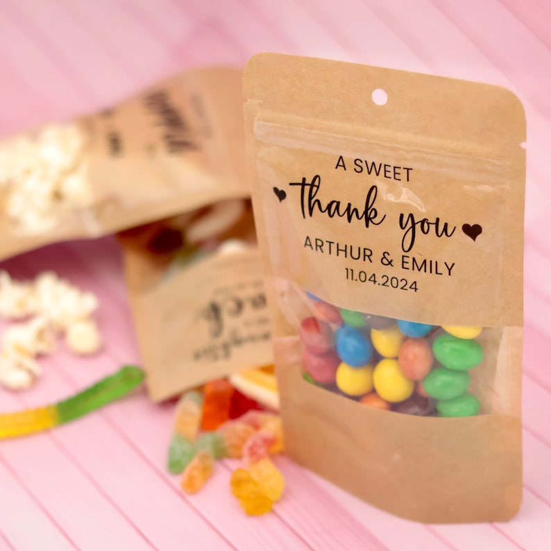 50 Pieces Thanks for Popping by Favor Bags and Stickers, Wedding ...