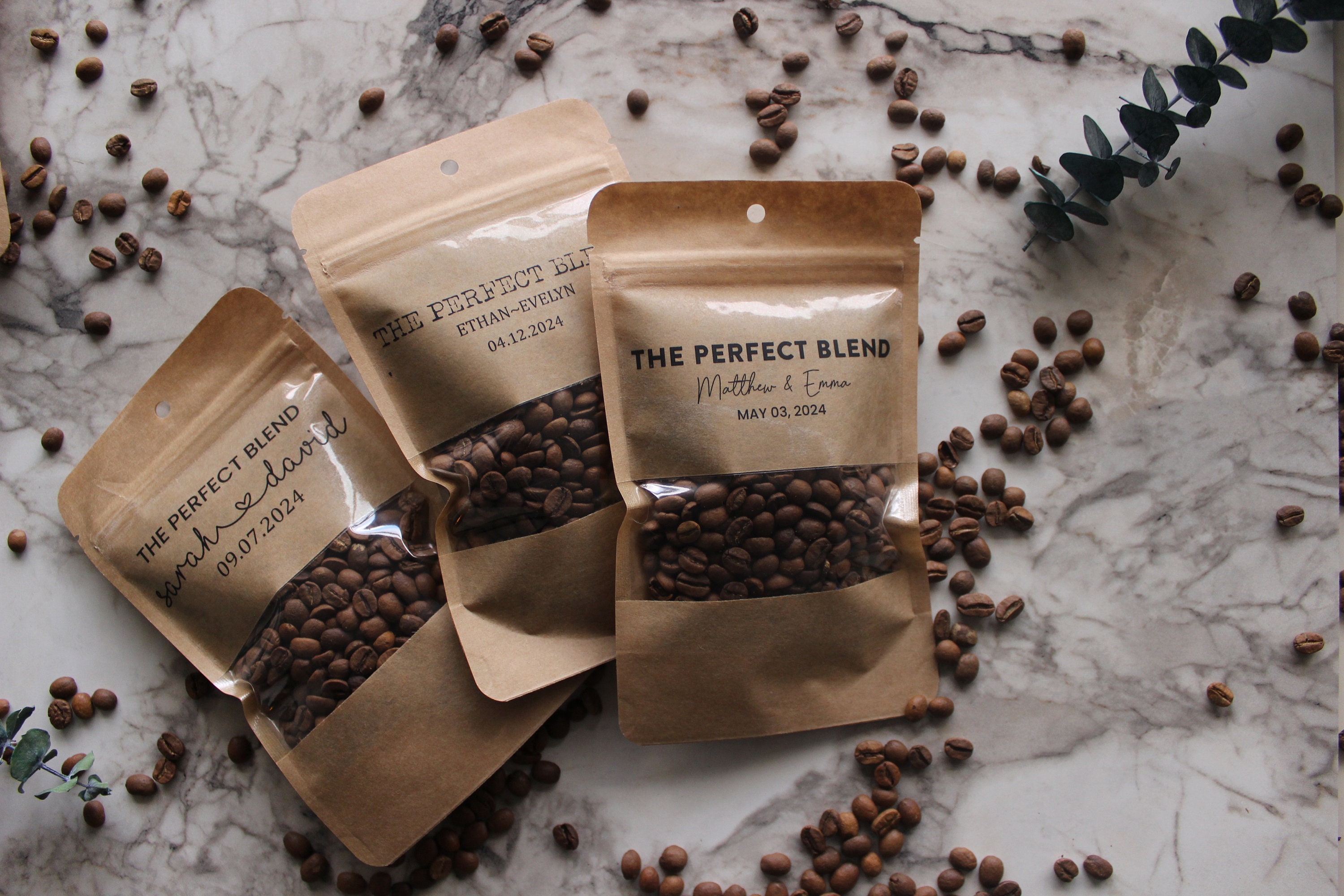 The Perfect Blend Coffee Bag, Personalized Wedding Favors, Coffee Bean ...