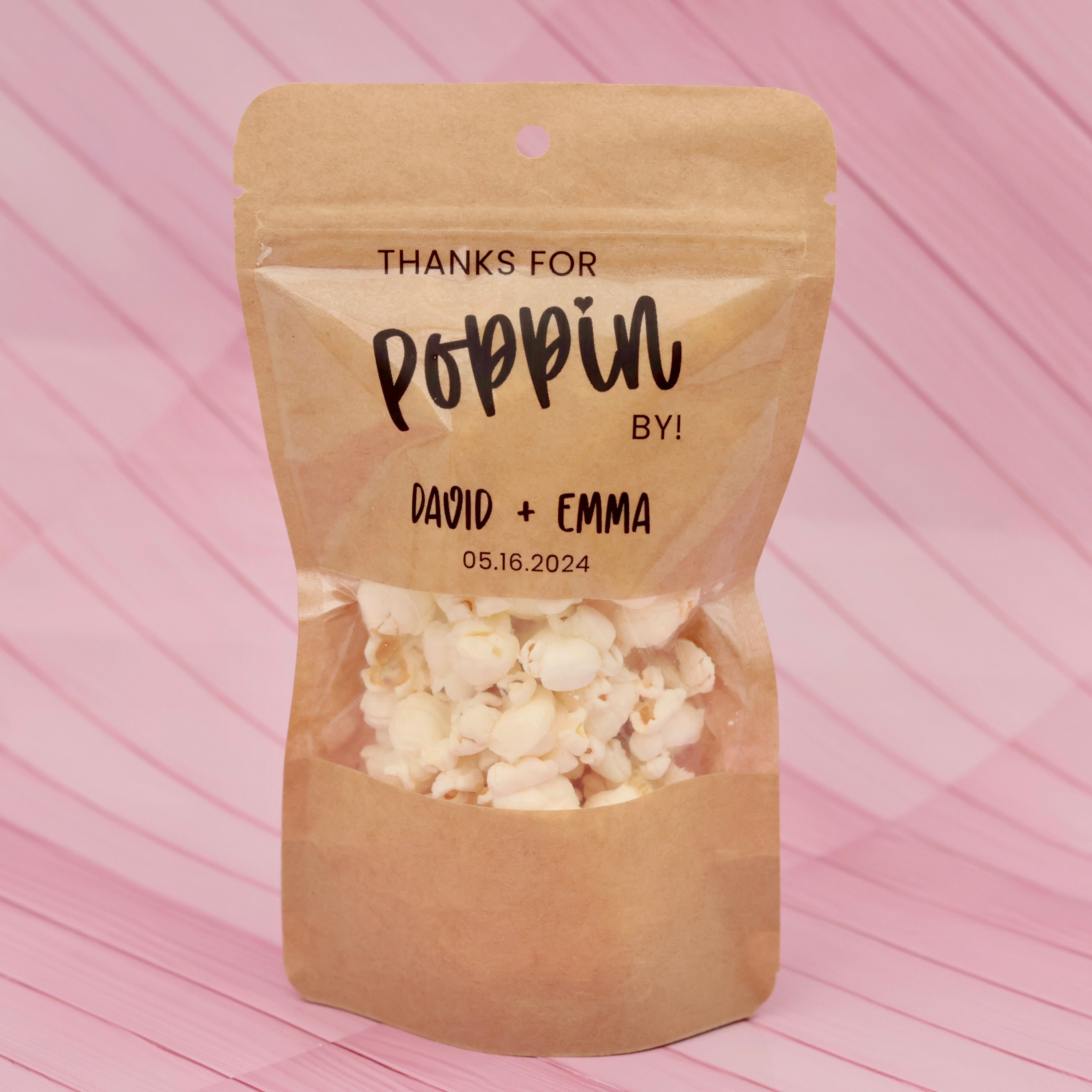 50 Pieces Thanks for Popping by Favor Bags and Stickers, Wedding ...