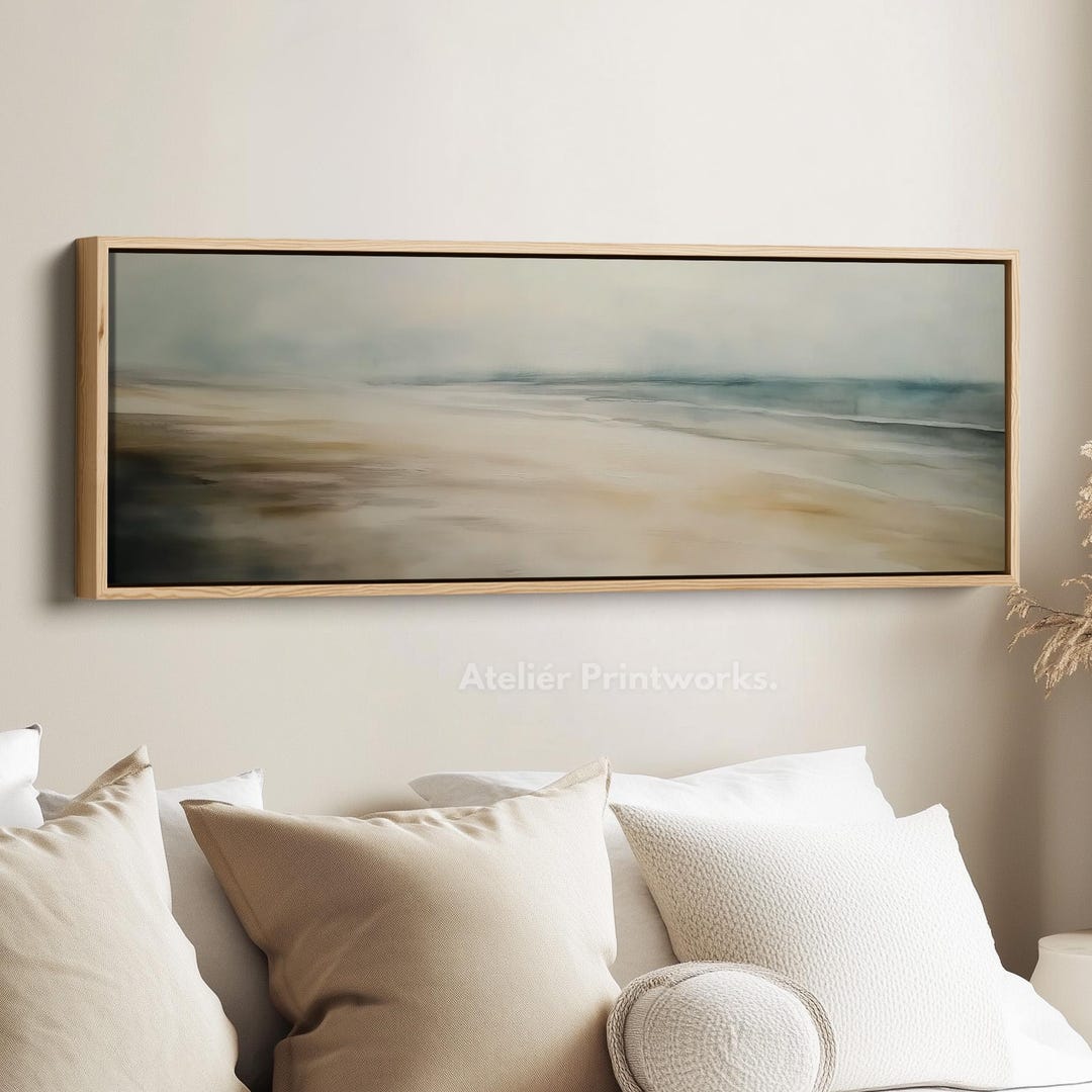Abstract Landscape Wide Wall Art, Horizontal Wall Art Large Framed ...