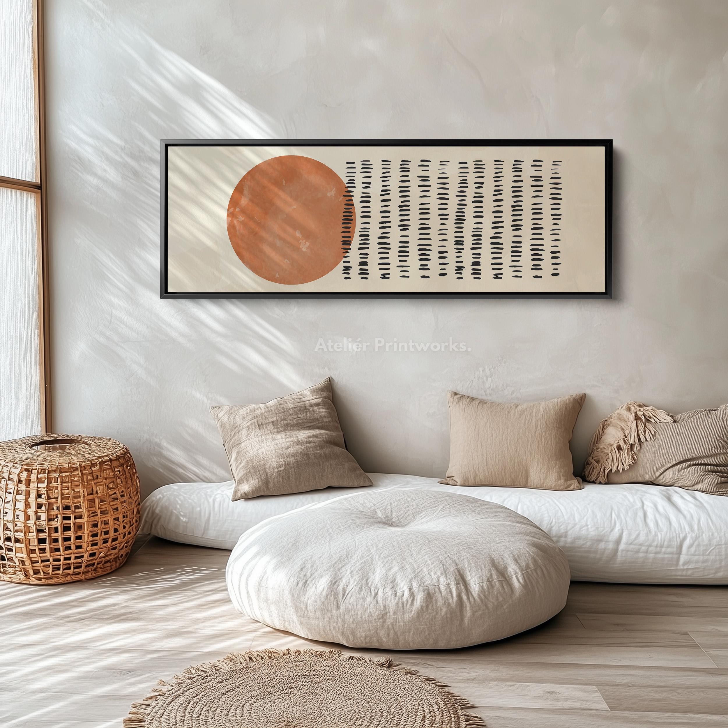 TERRACOTTA MODERN WALL Art Horizontal Geometric Canvas Print in ...