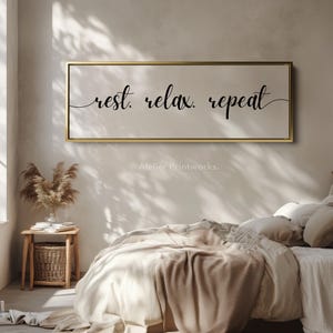 REST, RELAX, REPEAT Master Bedroom Above Bed Wall Decor, Guest Room ...