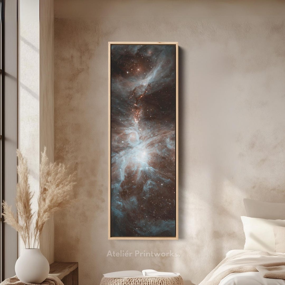 STARRY NEBULA Vertical Wall Art – Astronomy Galaxy Canvas for Living ...