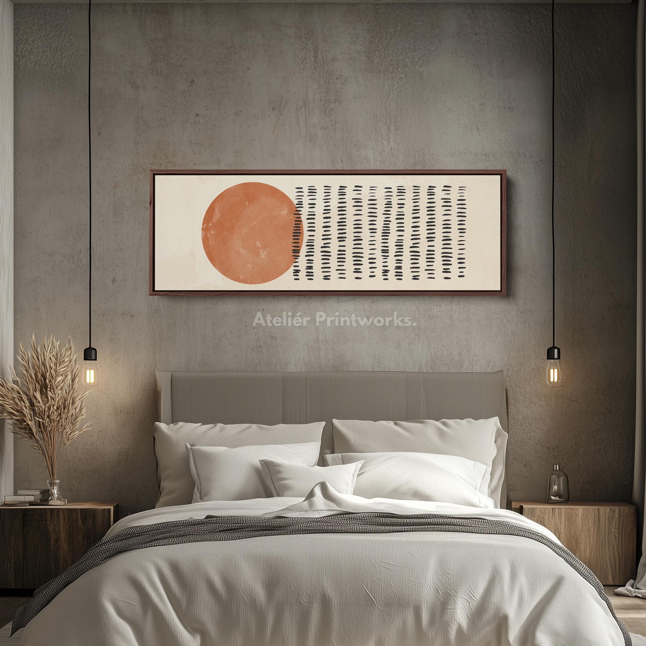 TERRACOTTA MODERN WALL Art Horizontal Geometric Canvas Print in ...