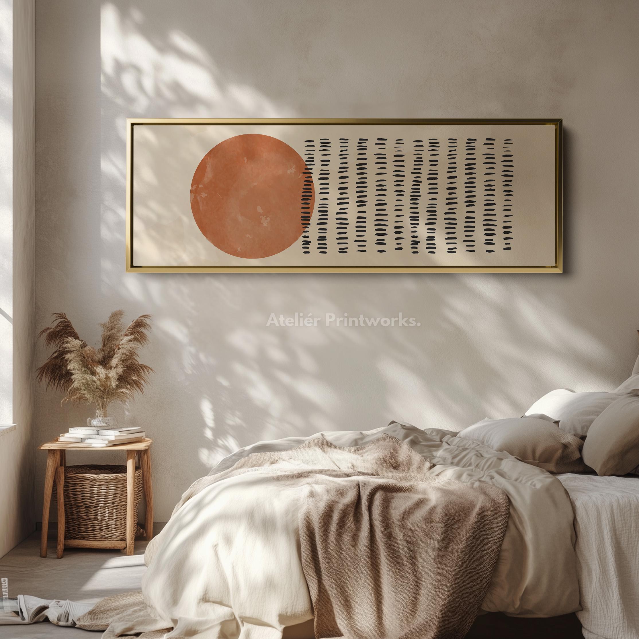 TERRACOTTA MODERN WALL Art Horizontal Geometric Canvas Print in ...