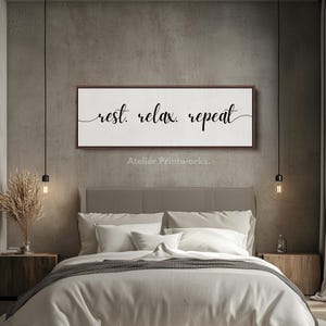 REST, RELAX, REPEAT Master Bedroom Above Bed Wall Decor, Guest Room ...