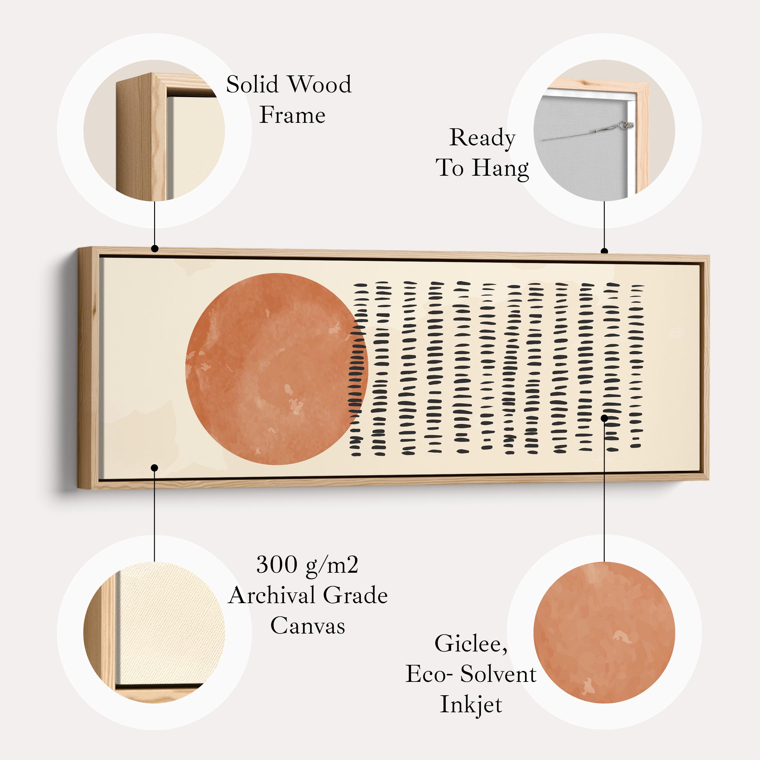 TERRACOTTA MODERN WALL Art Horizontal Geometric Canvas Print in ...