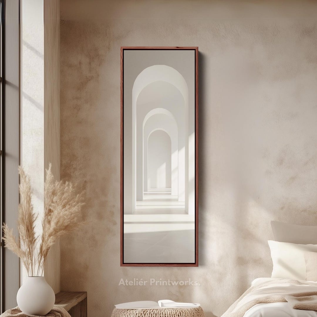 MINIMALIST INTERIOR ART Long Narrow Vertical Wall Art Large Canvas ...