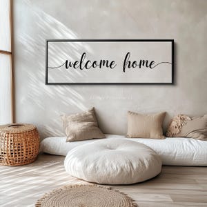 WELCOME HOME SIGN Canvas Housewarming New Home Gift, Long Narrow ...