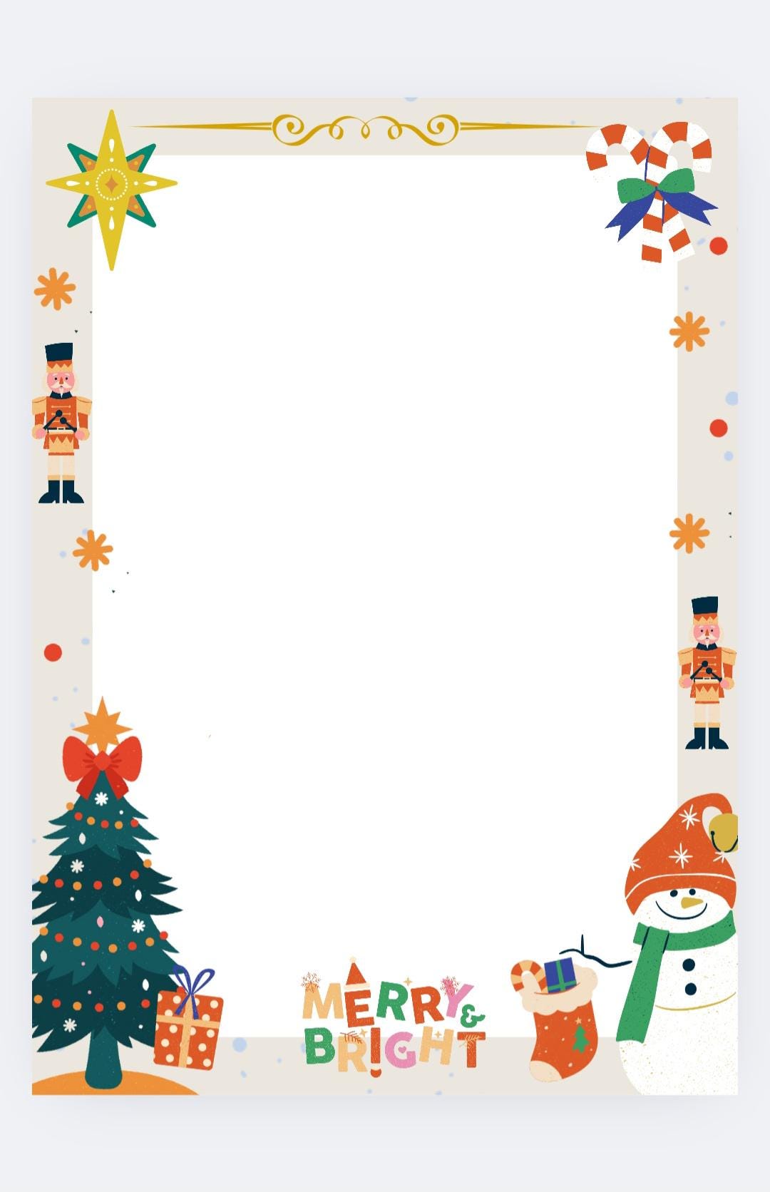 Christmas Design - A4 Border Printable/digital - Etsy