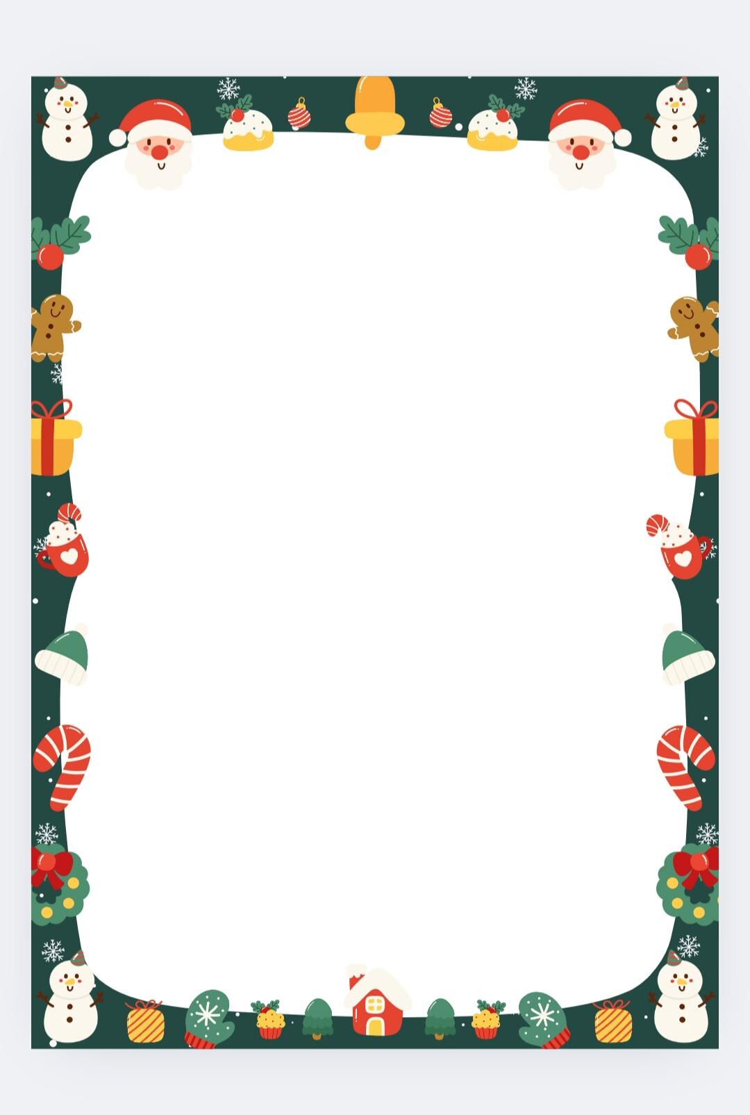 Christmas Design - A4 Border Printable/digital - Etsy UK