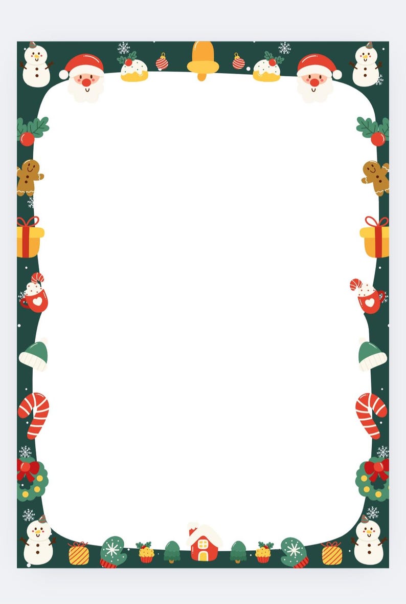 Christmas Design - A4 Border Printable/digital - Etsy UK