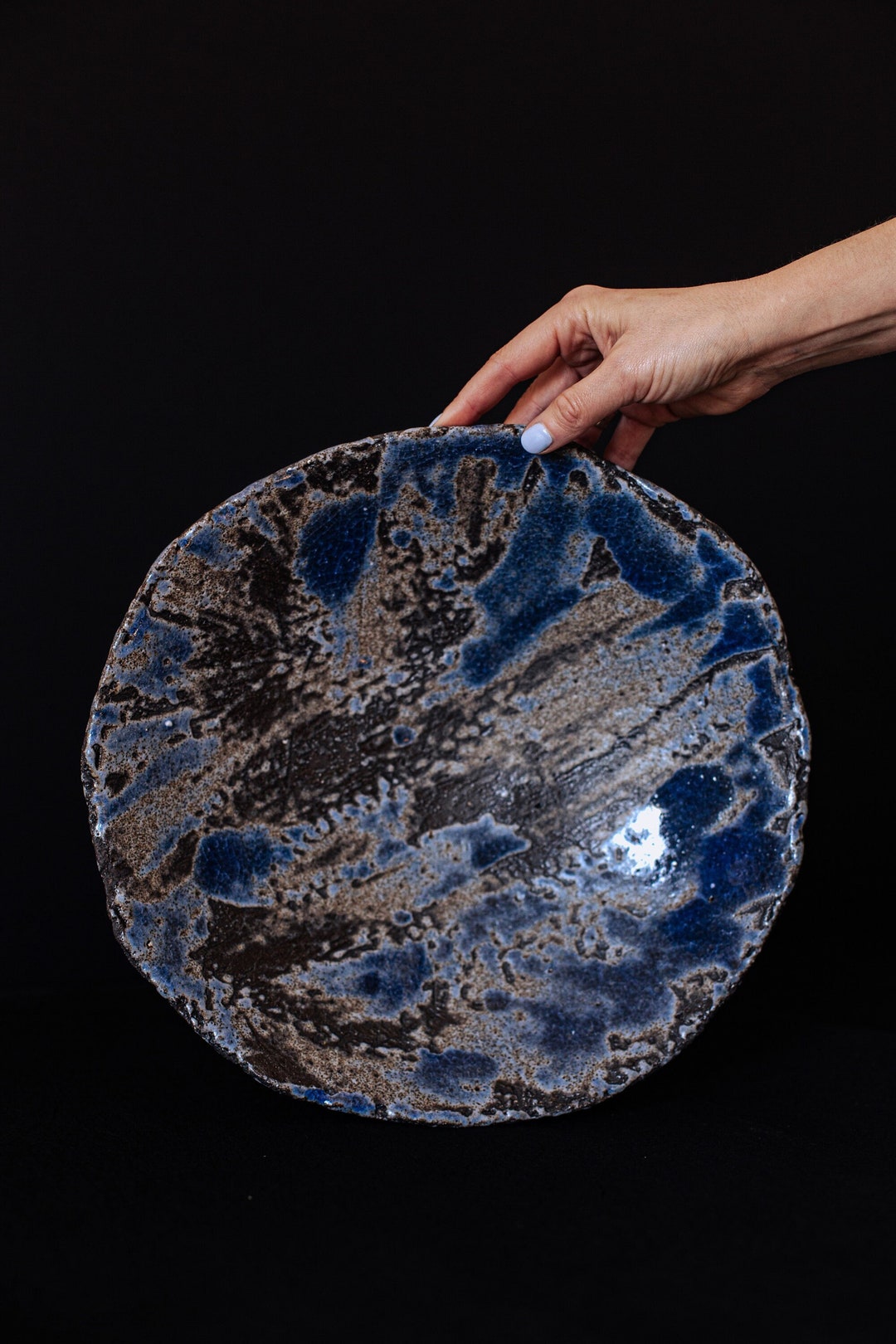 Large Handmade Ceramic Platter: Pottery Salad Serving Dish - Etsy