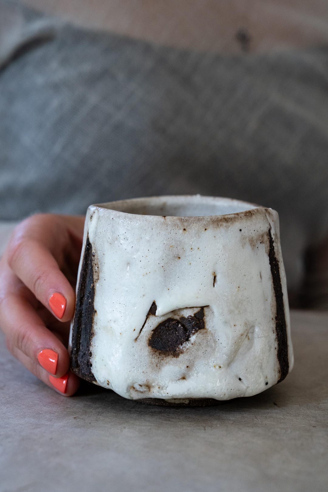 Hand Formed Ceramic Yunomi – Wabi Sabi Tea Cup, Japanese Pottery Coffee ...