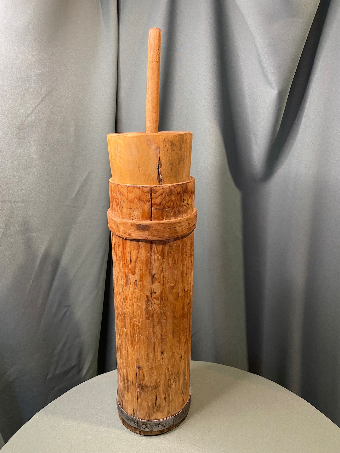 Wooden Butter Churn Farmhouse Garden Wooden Decor Rustic Style Antique ...