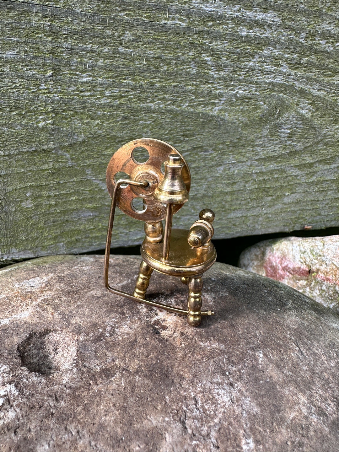 Mini Brass Spinning Wheel - Etsy