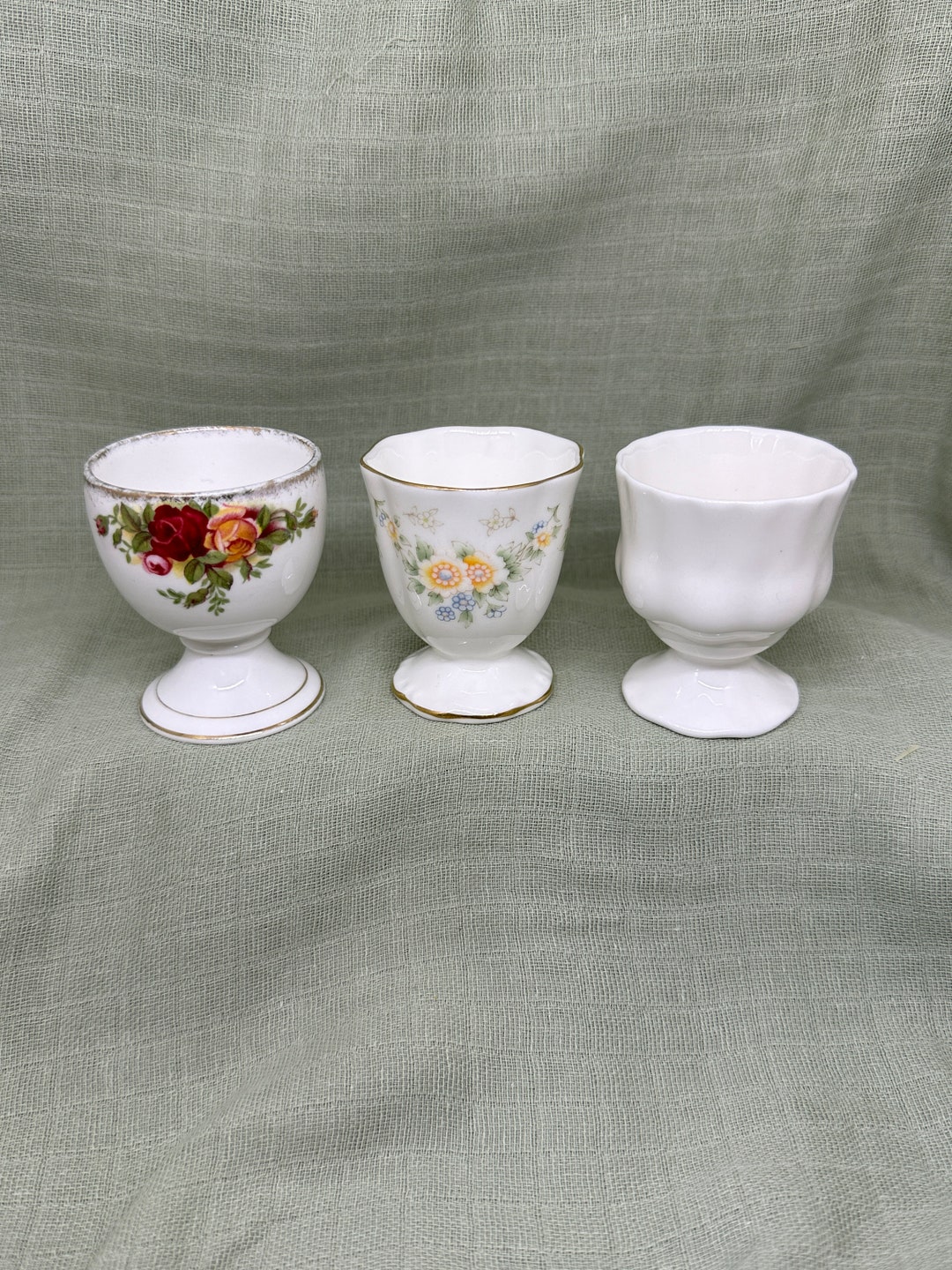 Elegant Trio of Royal Albert Egg Holders - Classic British Porcelain ...