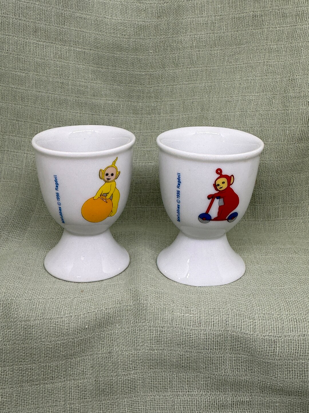 2 Teletubbies Egg Cups With Po and Laa-laa - Etsy