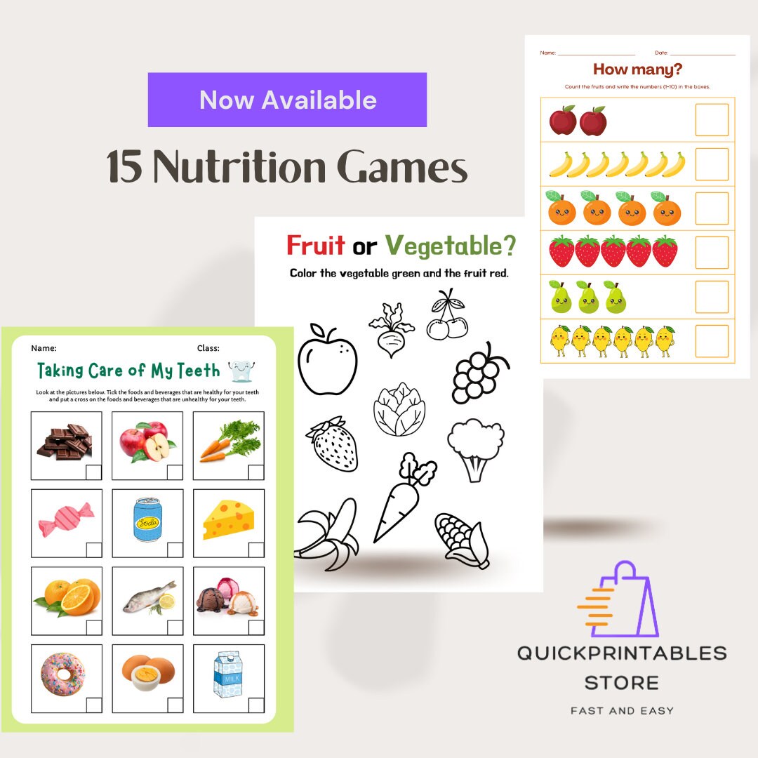 Nutrition Games - Etsy