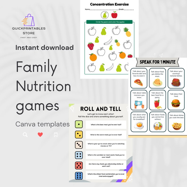 Nutrition Games - Etsy