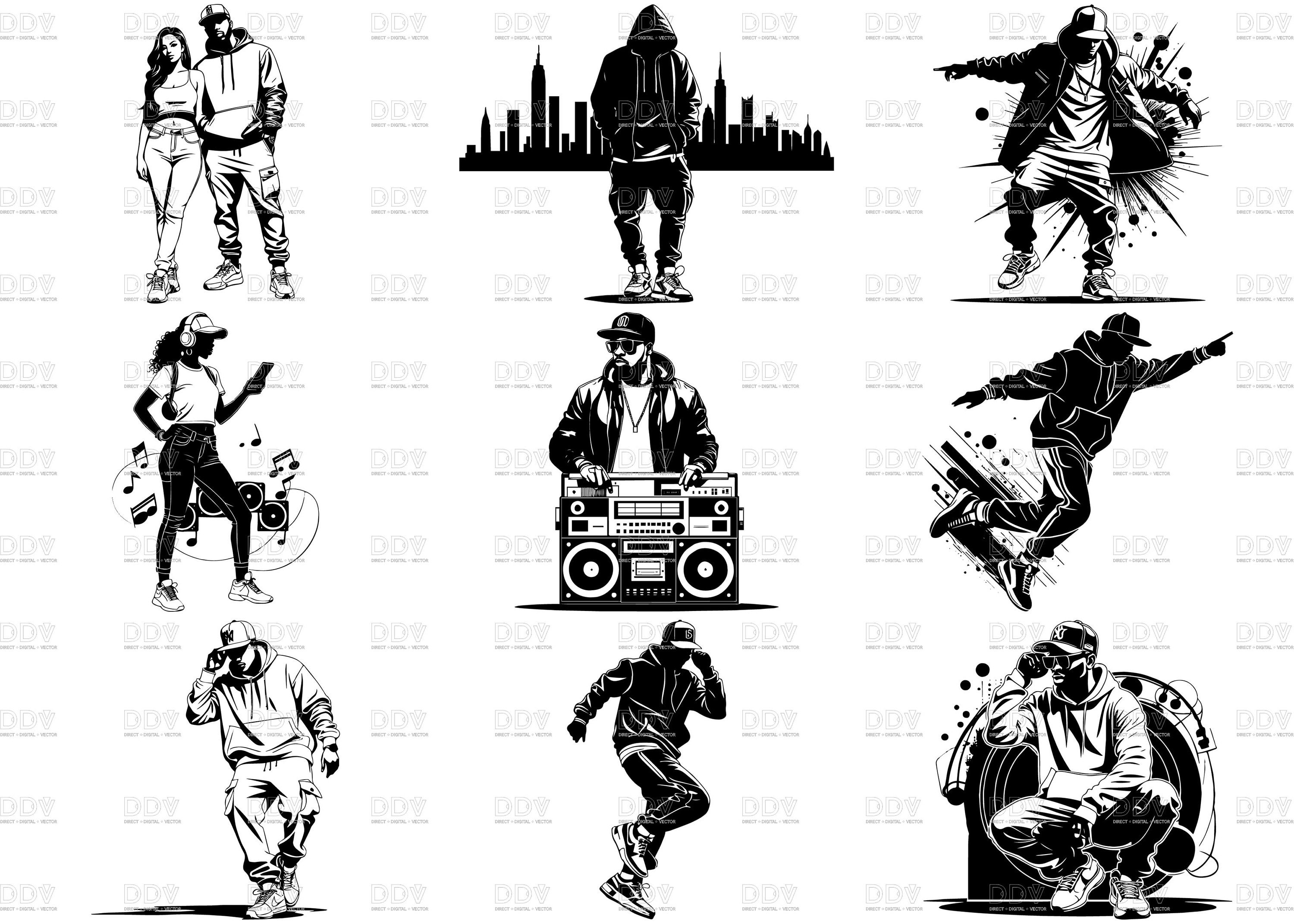 Hip Hop Svg, Hip Hop Svg Bundle, Hip Hop Cut Files, Rap Svg, Old School ...