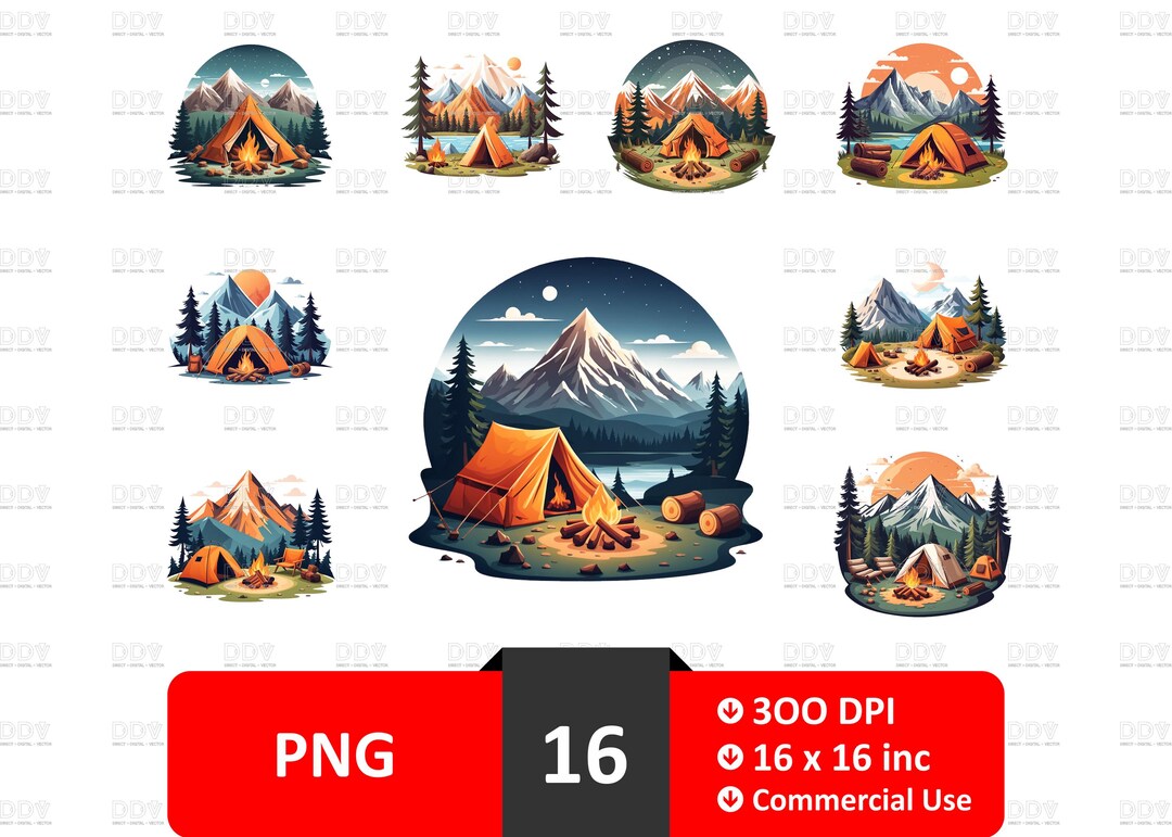 Camping Clipart Png, Watercolor Camping, Camping Sublimation, Camping ...
