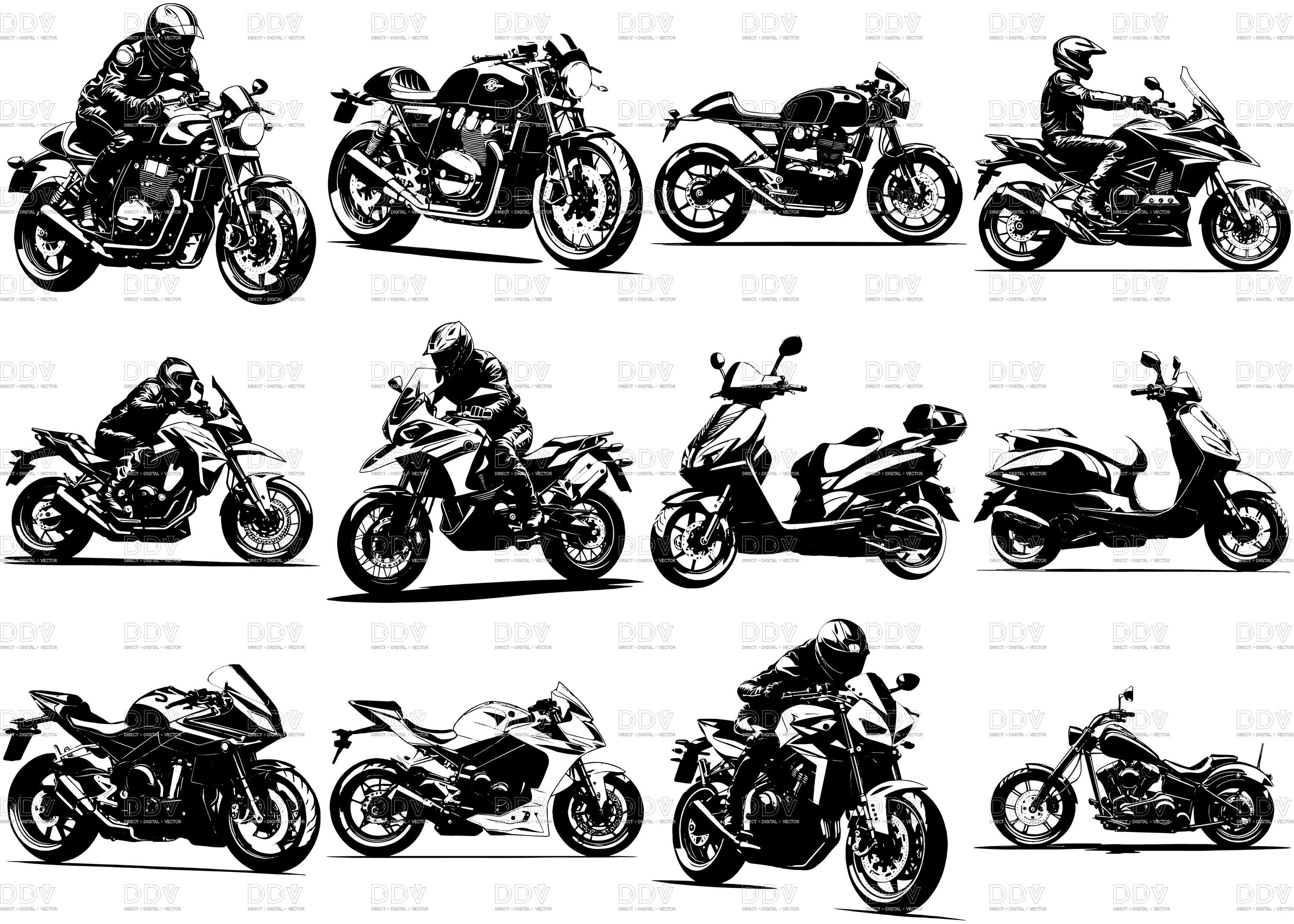 Motorcycle Svg Bundle, Vector File, Classic Motorcycle Svg, Motorcycle ...