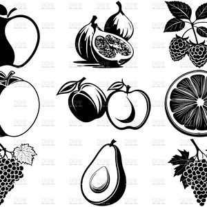 Fruit Svg, Fruit Svg Bundle, Fruit Png, Fruit Clipart, Summer Fruit ...