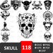 Skull SVG Bundle: 118 Skull Head Designs (digital Download) - Etsy