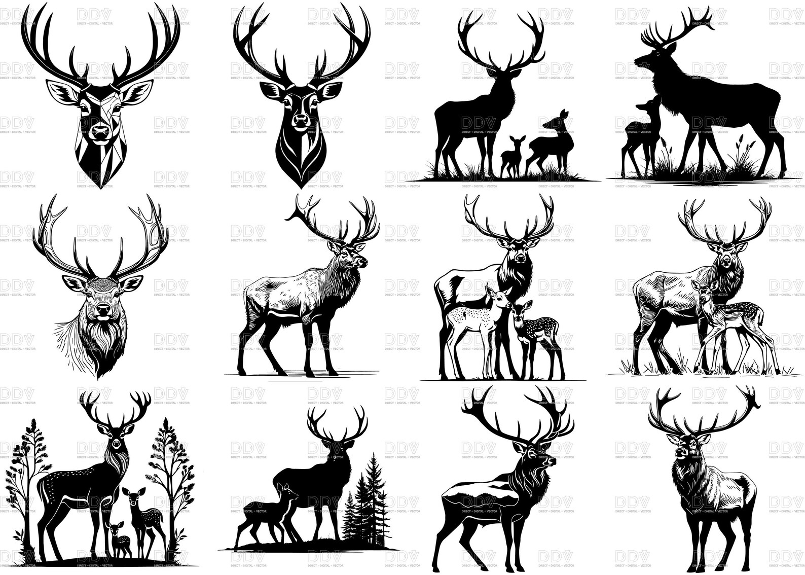 Deer SVG, Deer Svg Bundle, Deer Cut Files, Deer Png, Deer Head Svg ...