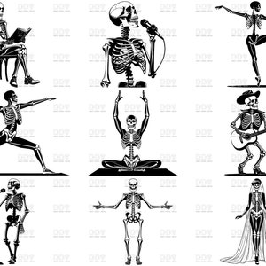 Skeleton Svg, Skeleton Svg Bundle, Vector File, Skull Svg, Skeleton ...