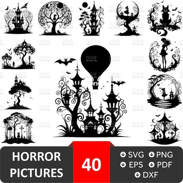 Gothic Horror Svg - Etsy