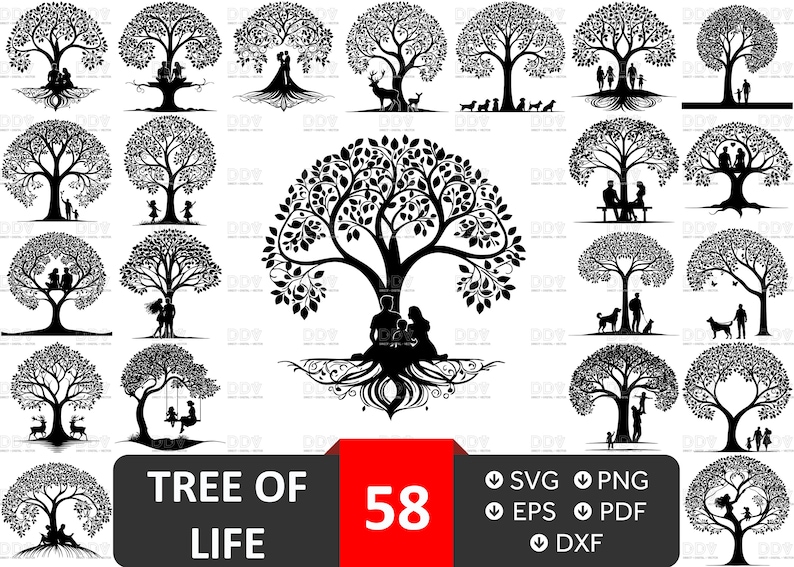 Tree of Life Svg Bundle,tree of Life Clipart,tree of Life Files for ...