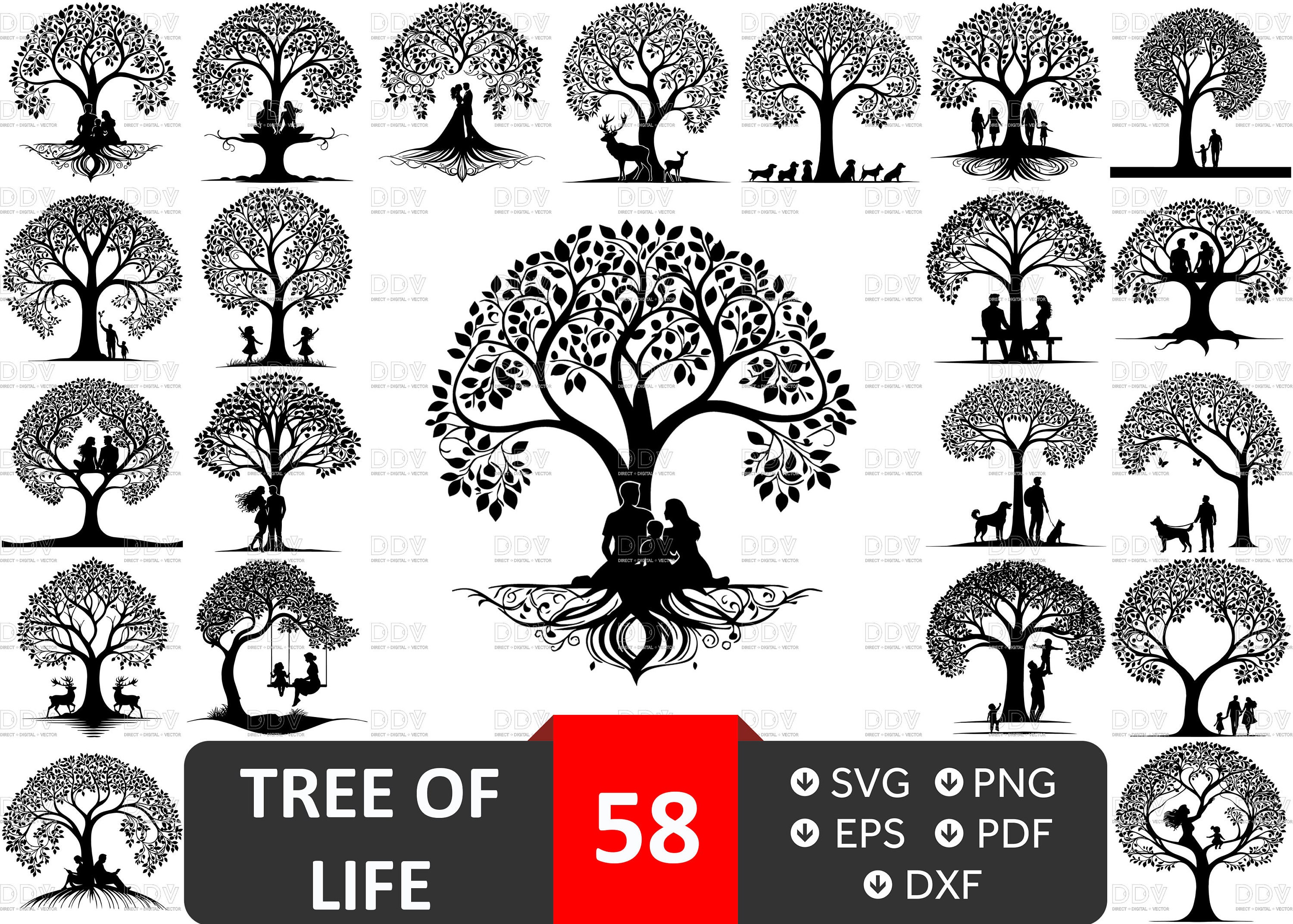 Tree of Life Svg Bundle,tree of Life Clipart,tree of Life Files for ...