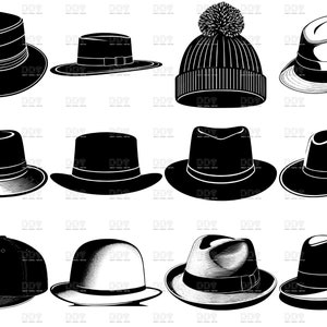 Hat Svg Bundle, Vector File, Hat Clipart, Hat Svg, Hat Png, Hat Vector ...